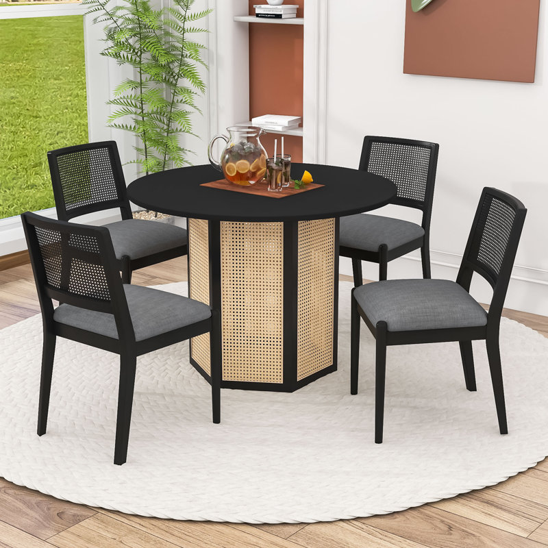 Rattan round dining set store